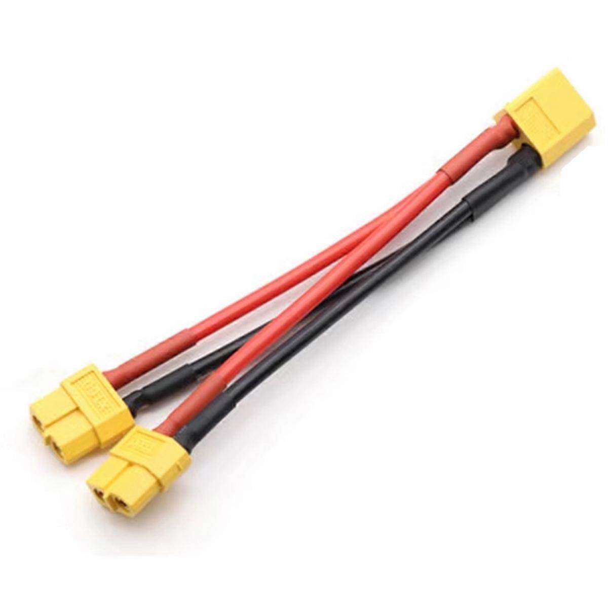 XT60 Parallel Battery Connector 1 Male to 2 Female Cable Dual Extension Y Splitter 14AWG ...