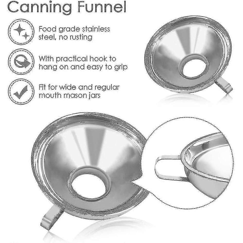 Funnel, 2 Pack Less Steel Funnel Kit Funnel Mason Jar Funnel | Fruugo UK