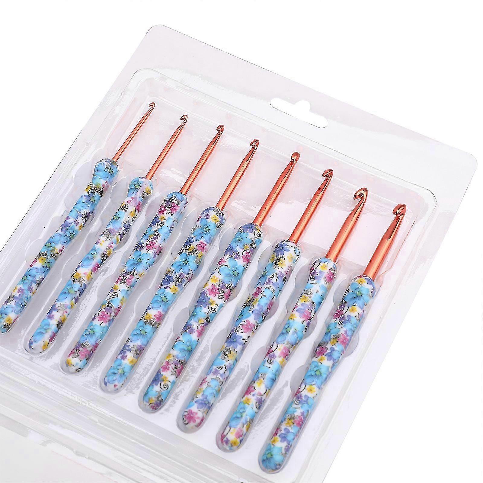 8pcs Crochet Hooks Set with Polymer Clay Handle DIY Craft Making Crochets Hook Accessories ...