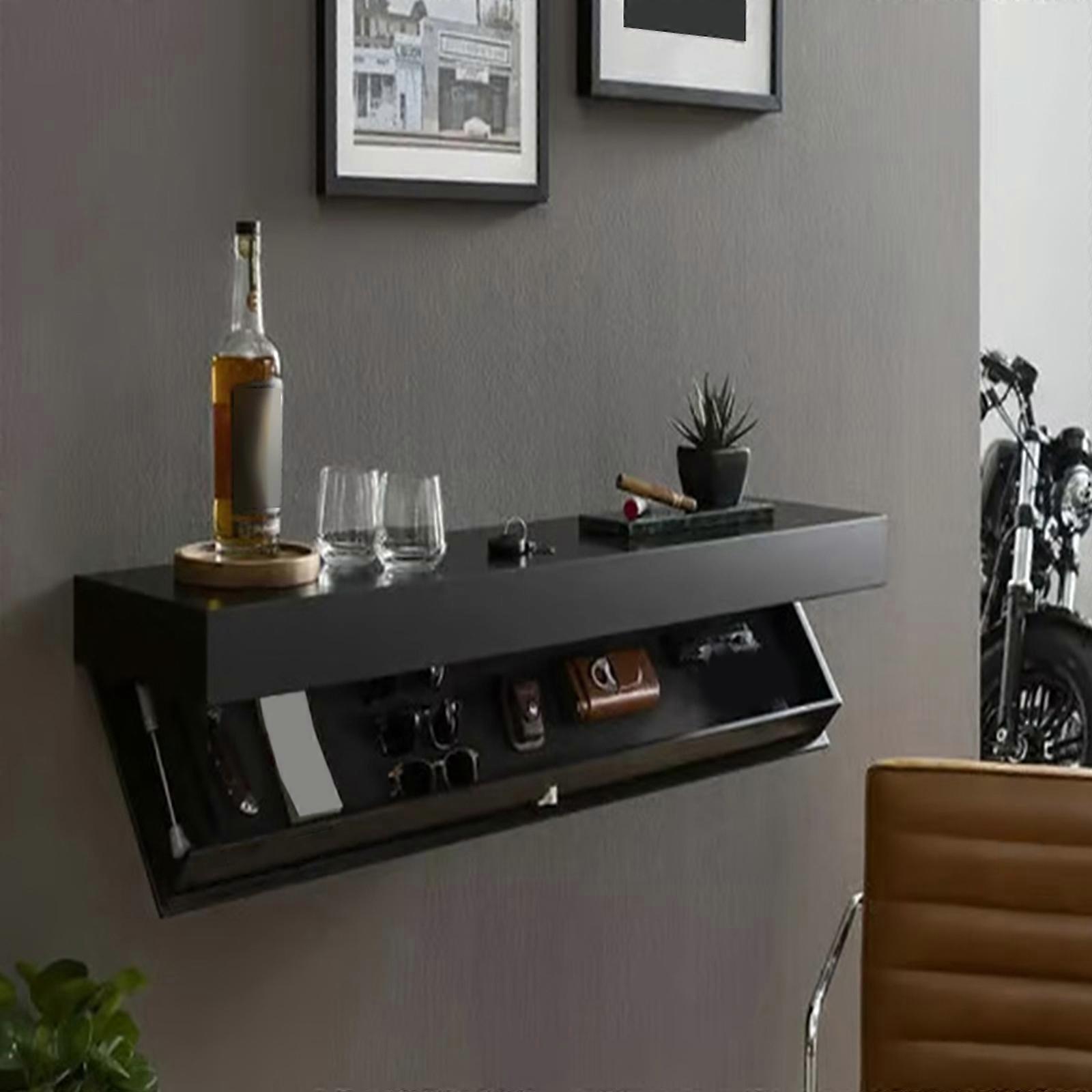 Wall Mounted Wine Cabinet Storage Shelf with Secret Compartment ...