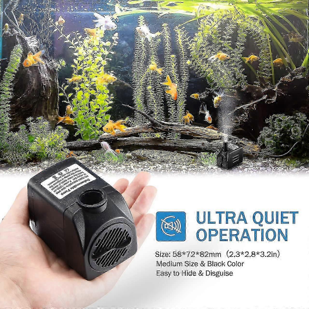 25w 1500l/h Submersible Water Pump With 5ft Power Cord And 2 Nozzles ...