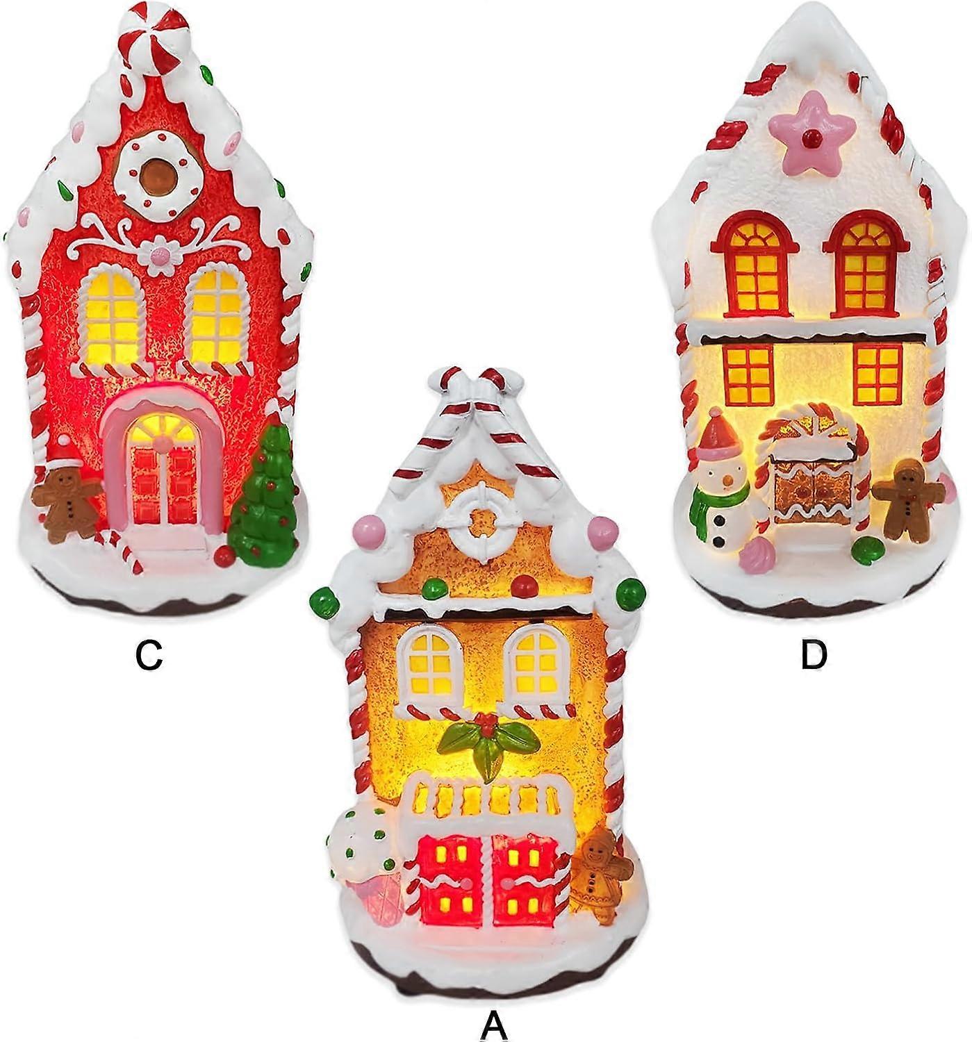 Small Lighted Christmas Village House with Ice and Snow, Resin ...