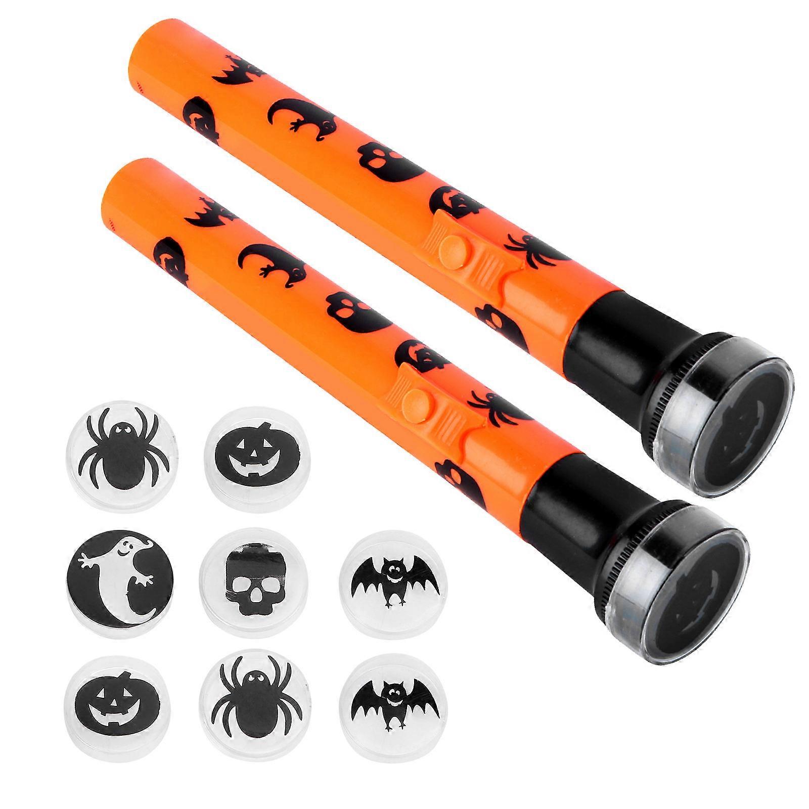 2 Sets Halloween Projector Lamp Flashlight Pumpkin Ghost Design KTV ...