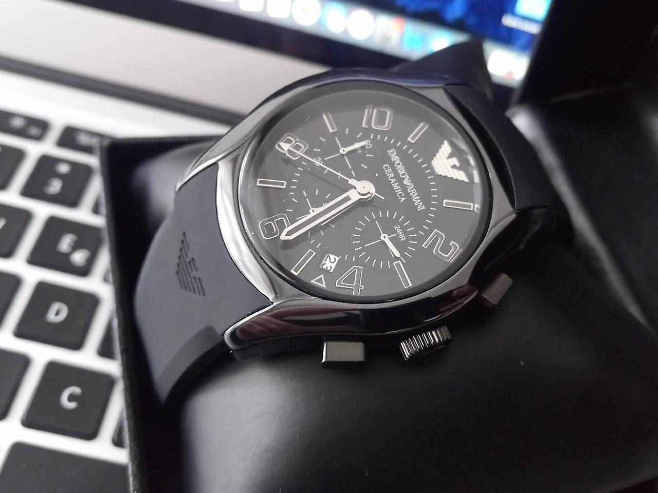 Emporio Armani Mens Ceramic Watch AR1430 | Fruugo UK