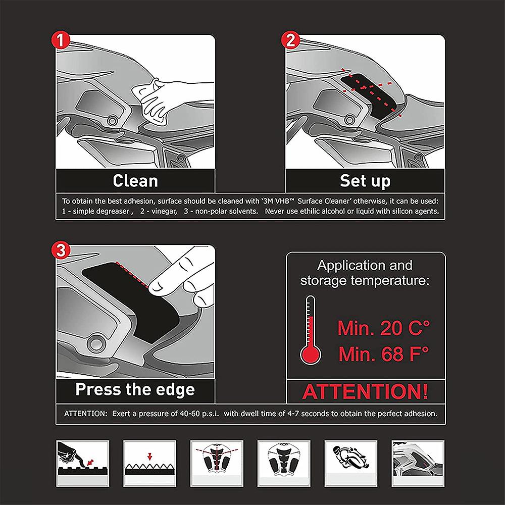 Motorcycle Non- Side Fuel Tank Stickers Waterproof Pad For Panigale V2 ...