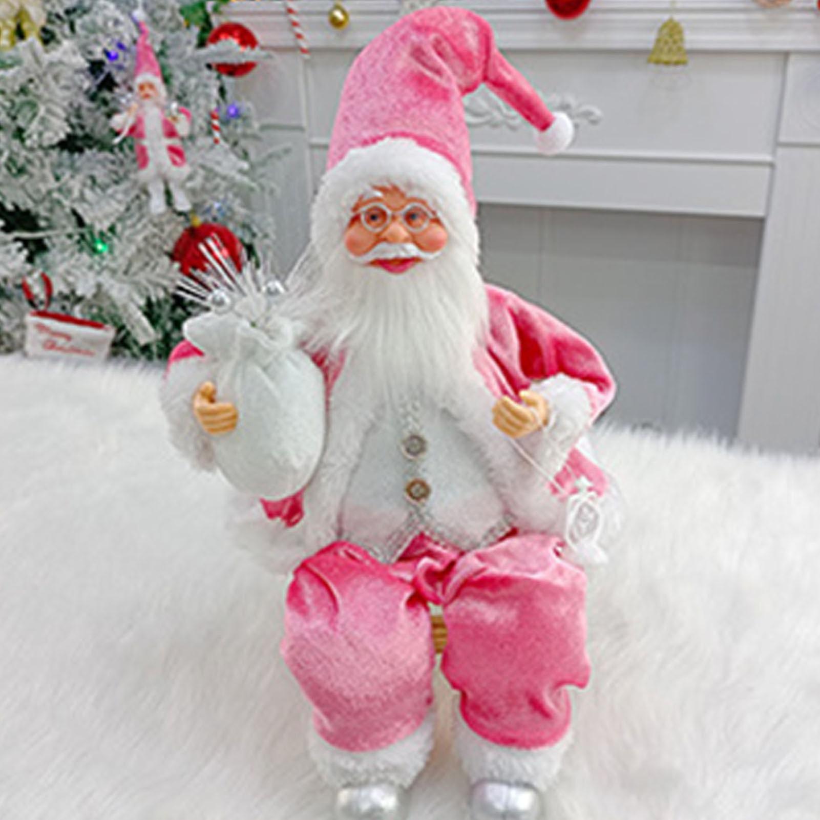 Sitting Santa Claus Plush Figurine Vivid Appearance Cute Doll Ornaments ...