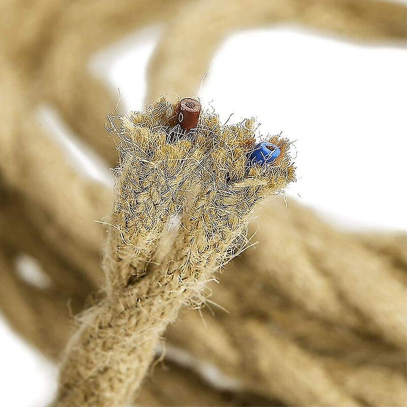 10m Electrical Wire Rope, 2 Cores Linen Vintage Rope Lighting Wire ...