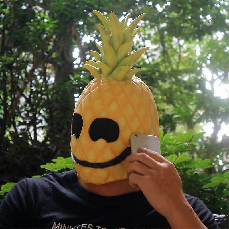 Pineapple Mask Novelty Halloween Cosplay Fruit Latex Mascara Full Face ...
