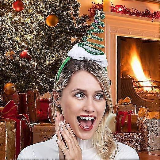 Springy Christmas Tree Headband With Bells Santa Headwear | Fruugo UK