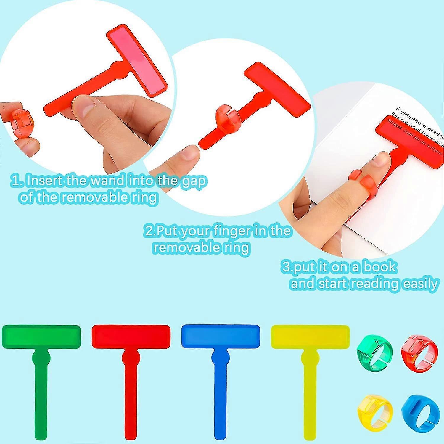 14Pcs Guided Reading Strips Set Finger Trackers Highlight Reading ...