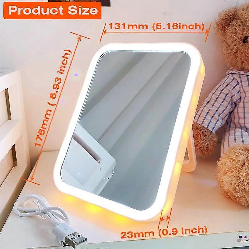 Rechargeable Portable Lamp LED Makeup Mirror Desktop Folding Portable ...