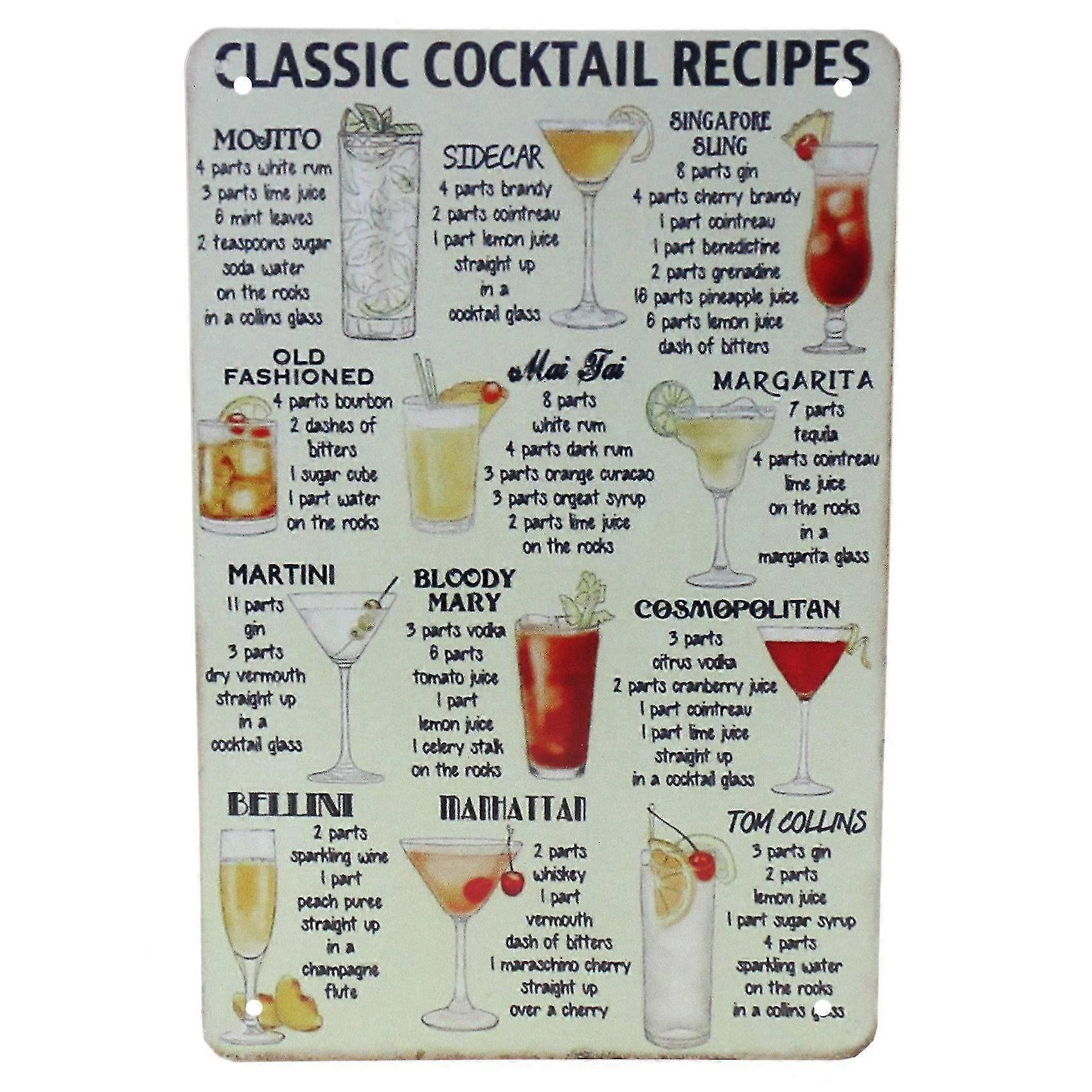 Cocktail Signs,cocktail Bar Sign,vintage Bar Metal Sign Signs,plaque ...