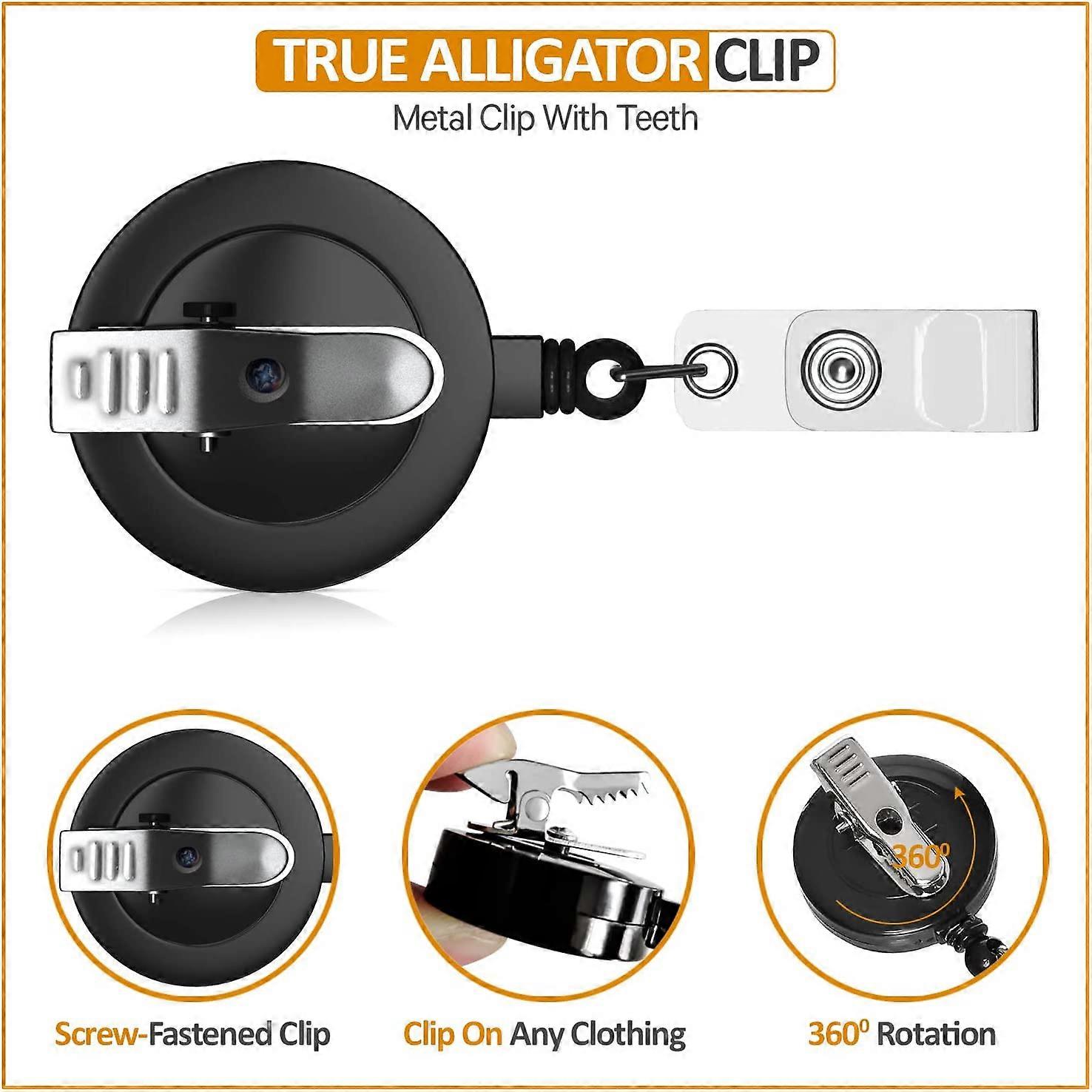 10 Pack Badge Reels Retractable with Swivel Alligator Clip ...