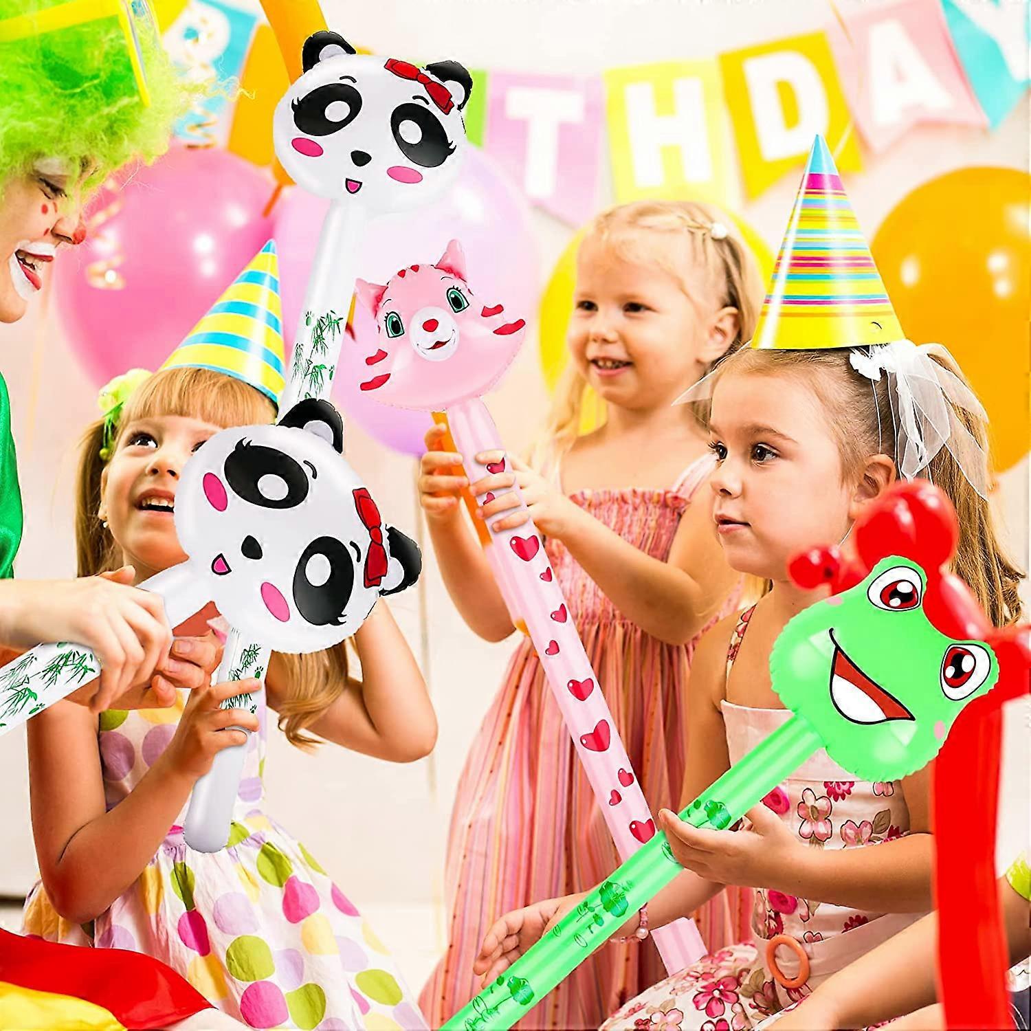 9 Pcs Inflatable Animals Stick with Sound Jungle Safari Inflatable Toys ...