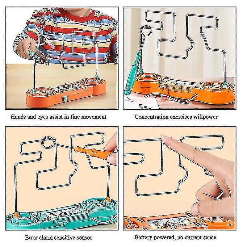 Orange Electric Shock Toy Touch Maze Wire Game For Kids Collision ...