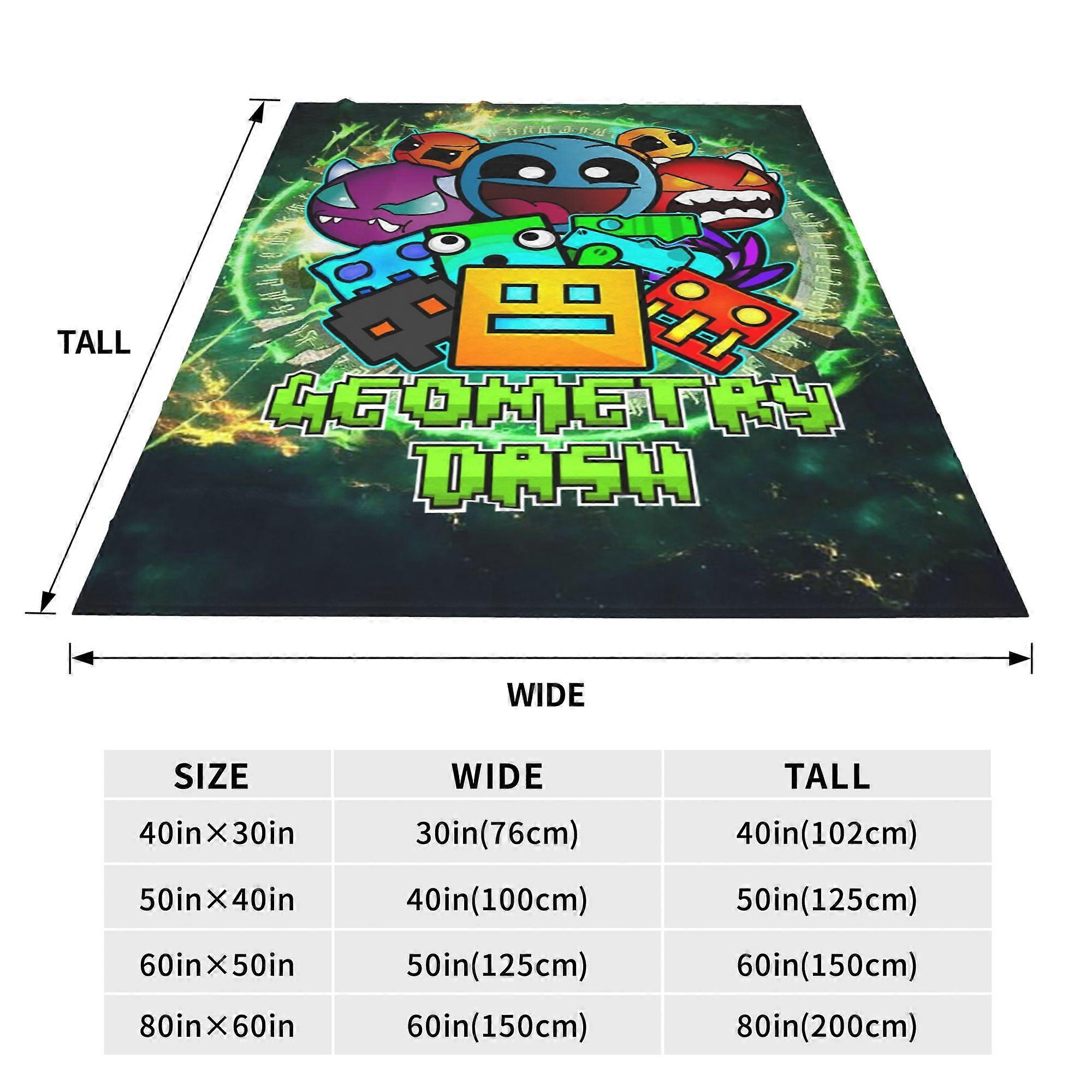 Geometry Dash Cute Soft Lightweight Bed Blankets Plush Fuzzy Cozy ...