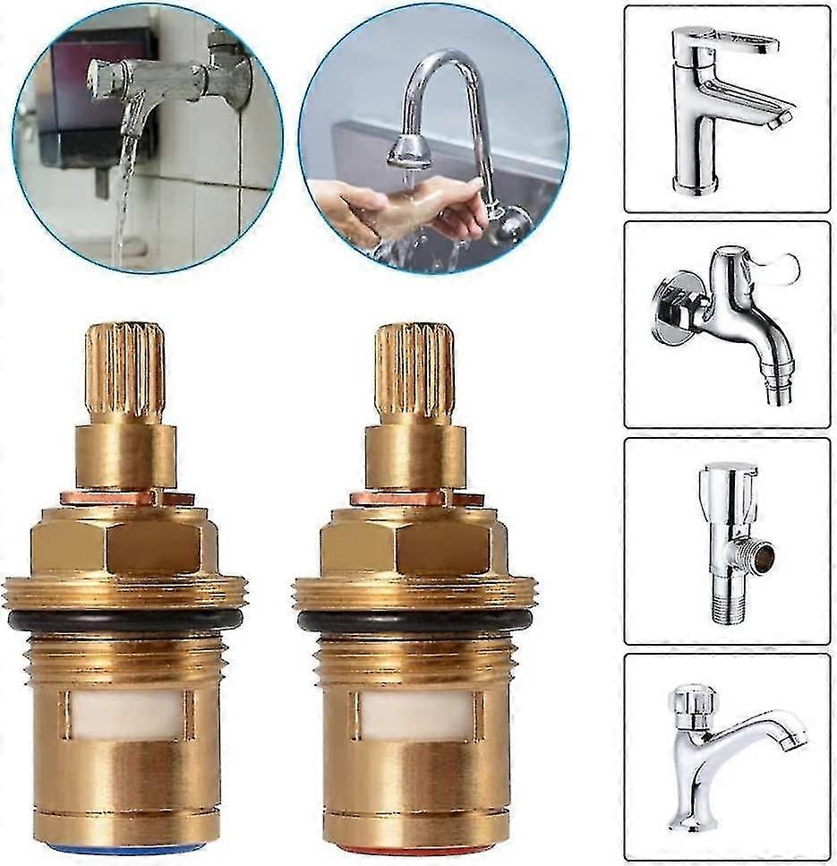 Replacement Tap Valves Set, Brass Ceramic Stem Disc Cartridge Faucet ...