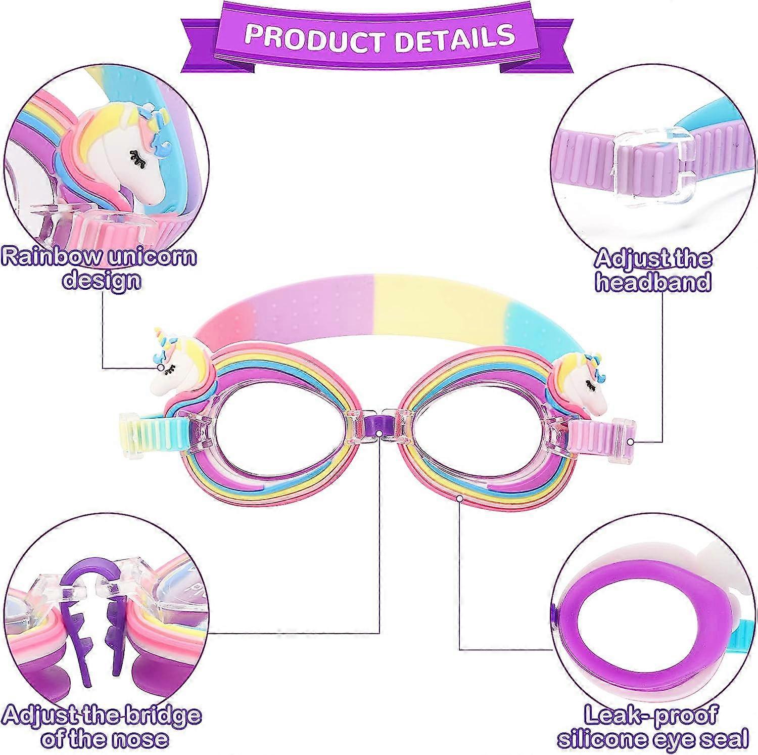 Kids Swimming Goggles with UV Protection and Anti-Fog Leak-Free Kids ...