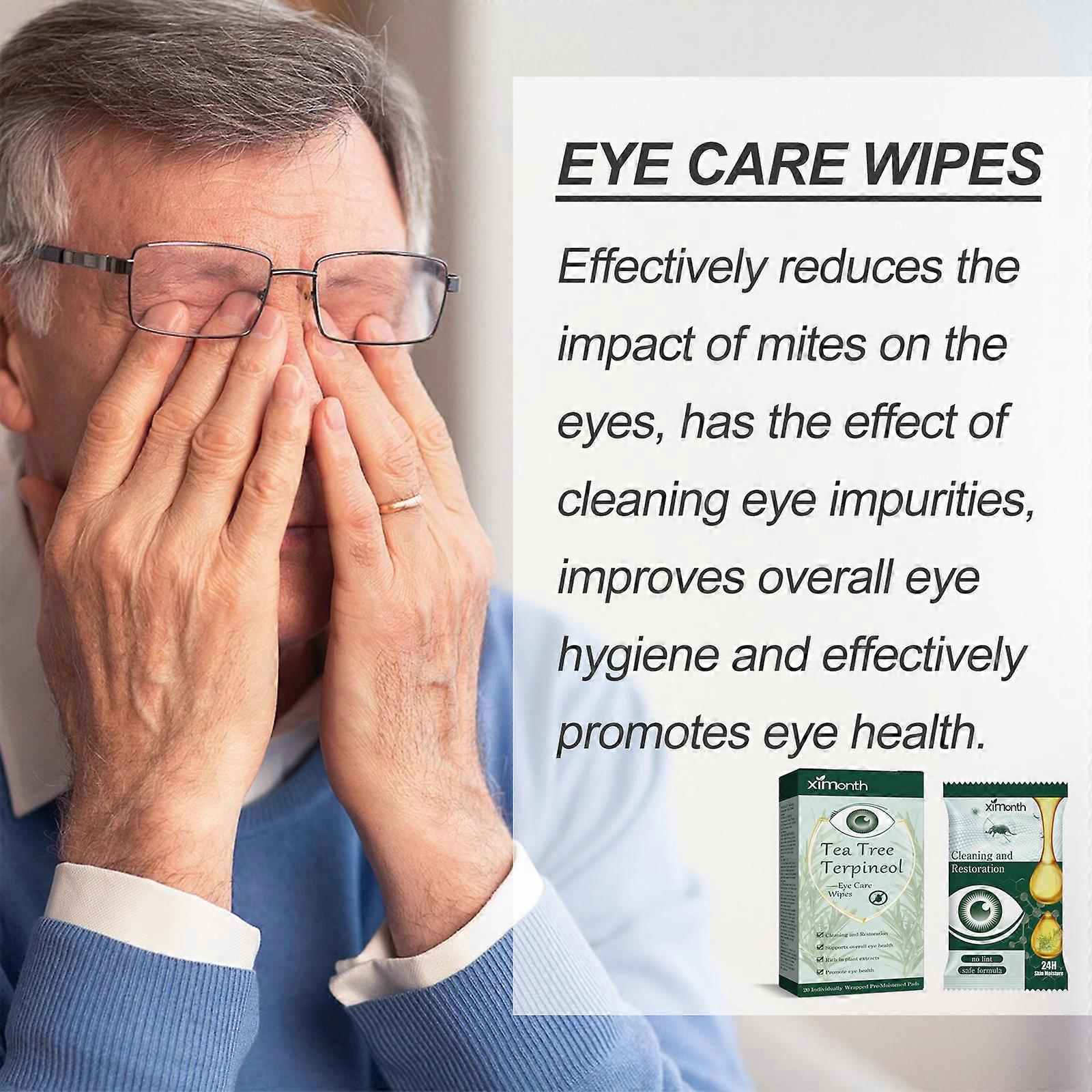 Tea Tree Oil Eyelid & Lash Wipes With Hyaluronic Acid, Green Tea ...