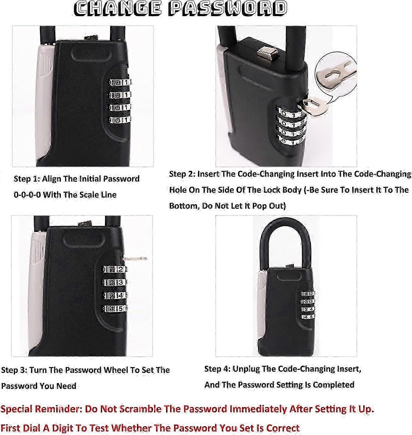 Key Lock Box With Code, Waterproof Key Box, Portable Push Button Key ...