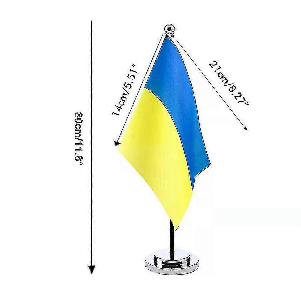 Ukraine Table Flag Ukrainian Desk Flag With Stick And Base Decoration ...