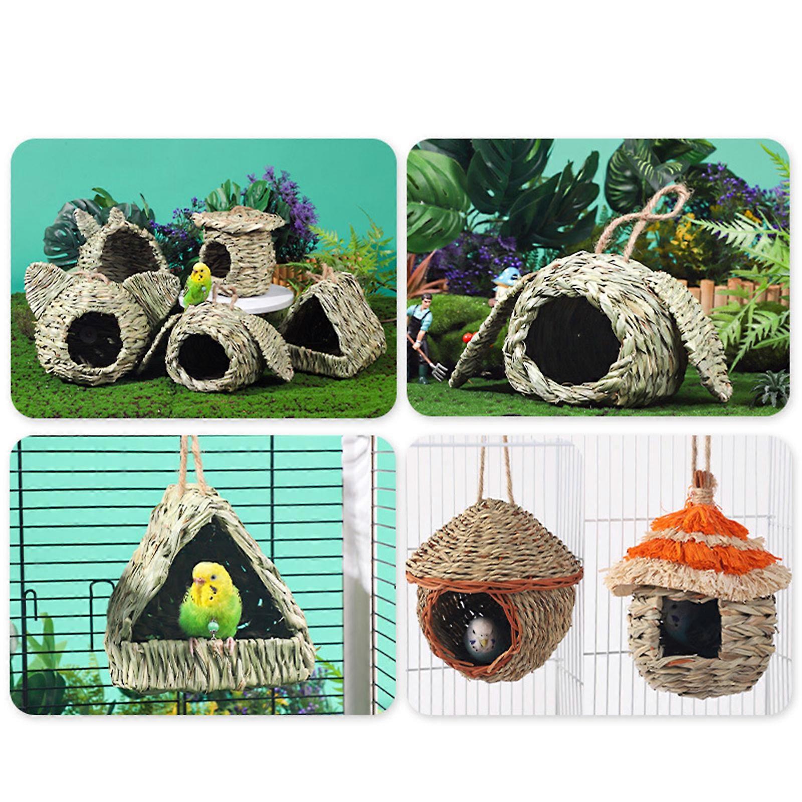 Bird Hut Bird Nest Hangable Tree House for Small Medium Bird Handwoven ...
