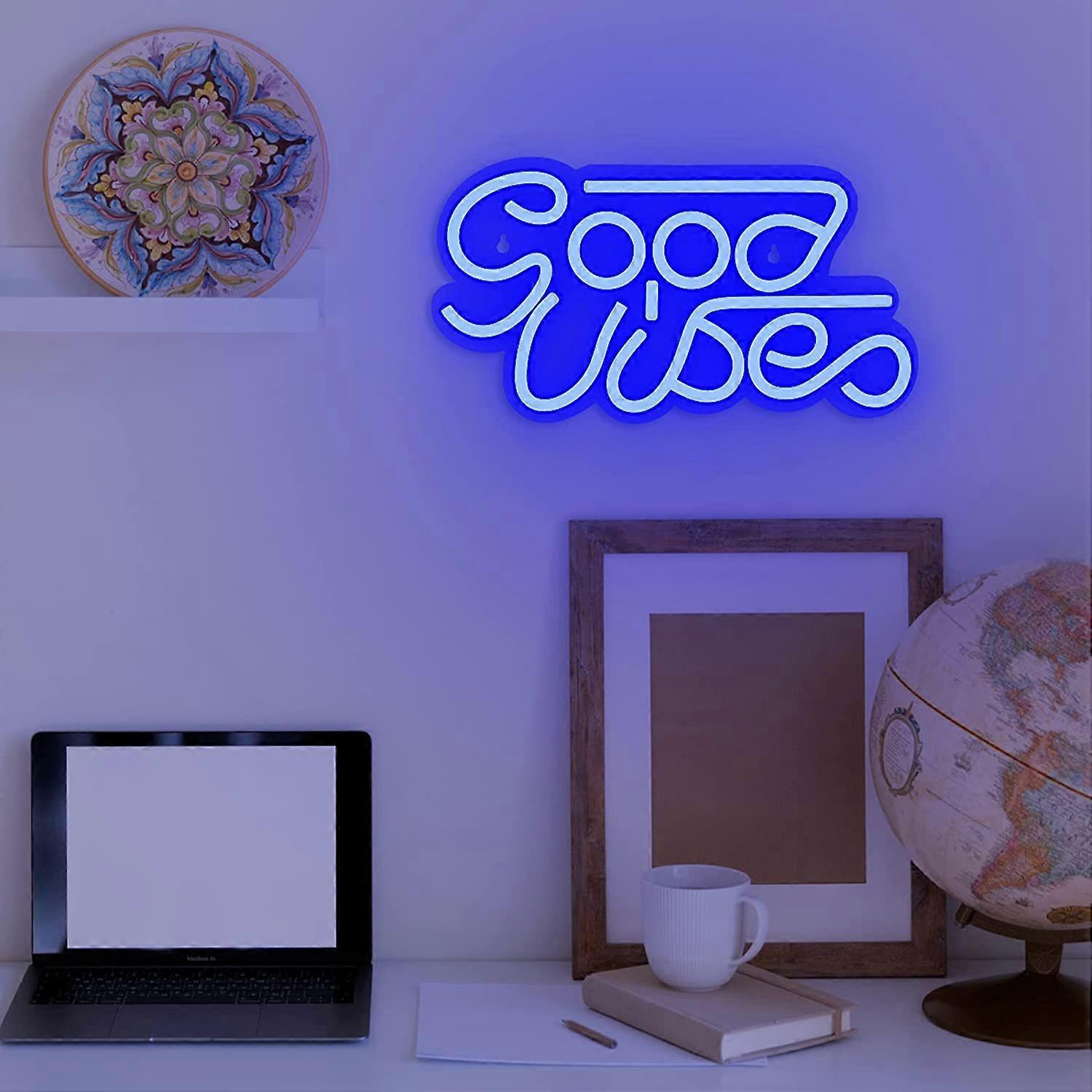 Good Vibe Neon Signs with Acrylic Board Wall Decor for Bedroom, Wedding ...
