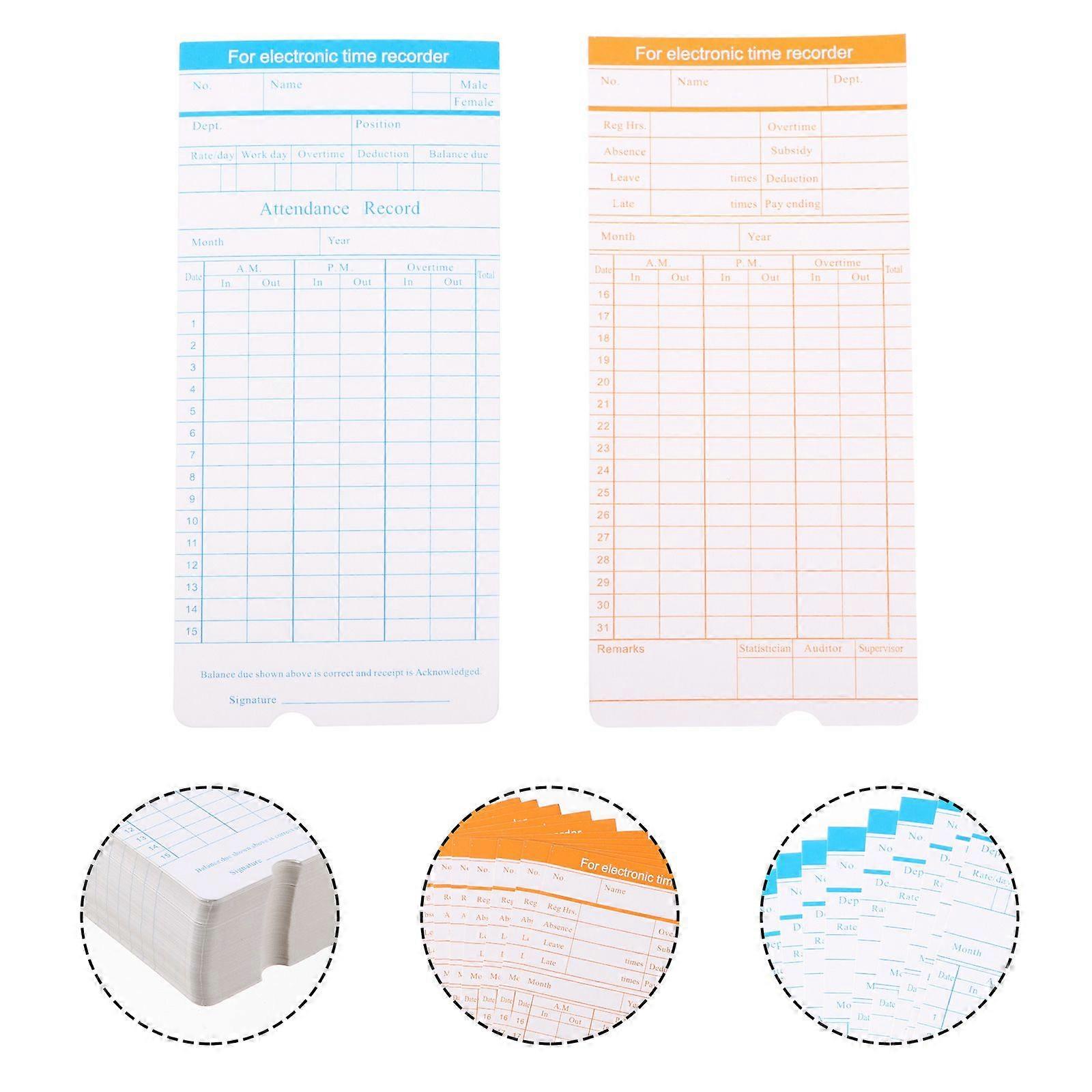 1 set of Time Cards Office Factory Time Machine Cards Time Attendance ...