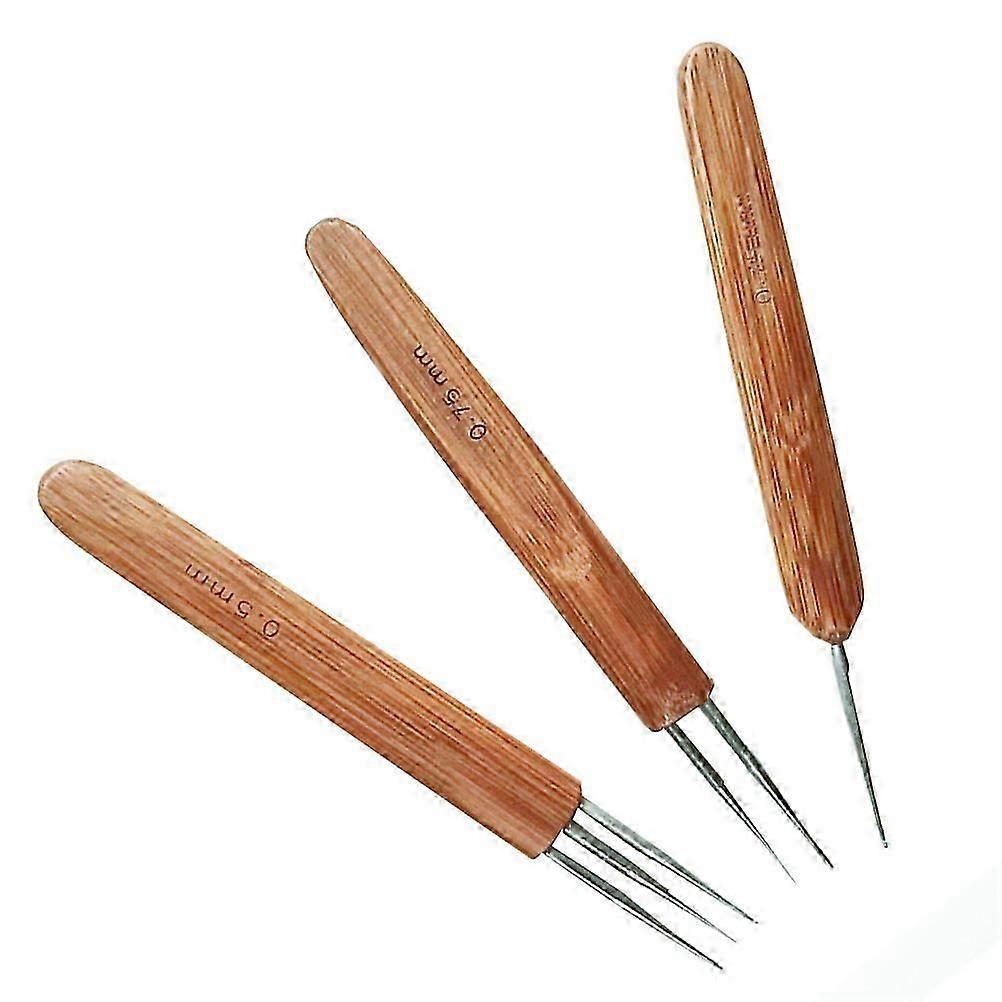 3pcs Bamboo Knitting Needles Set with 0.75mm Single and Double End for ...