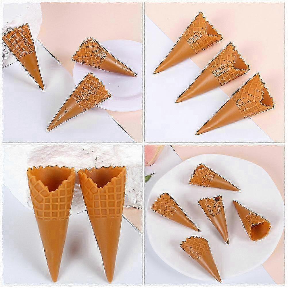 18pcs Empty Ice Cream Cone Model Mini Ice Cream Cone Artificial Ice ...