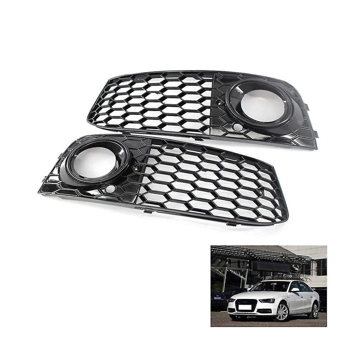 Mesh Fog Light Frame Fog Lamp Grille For A4 B8 Rs4 2009-2012 Glossy ...