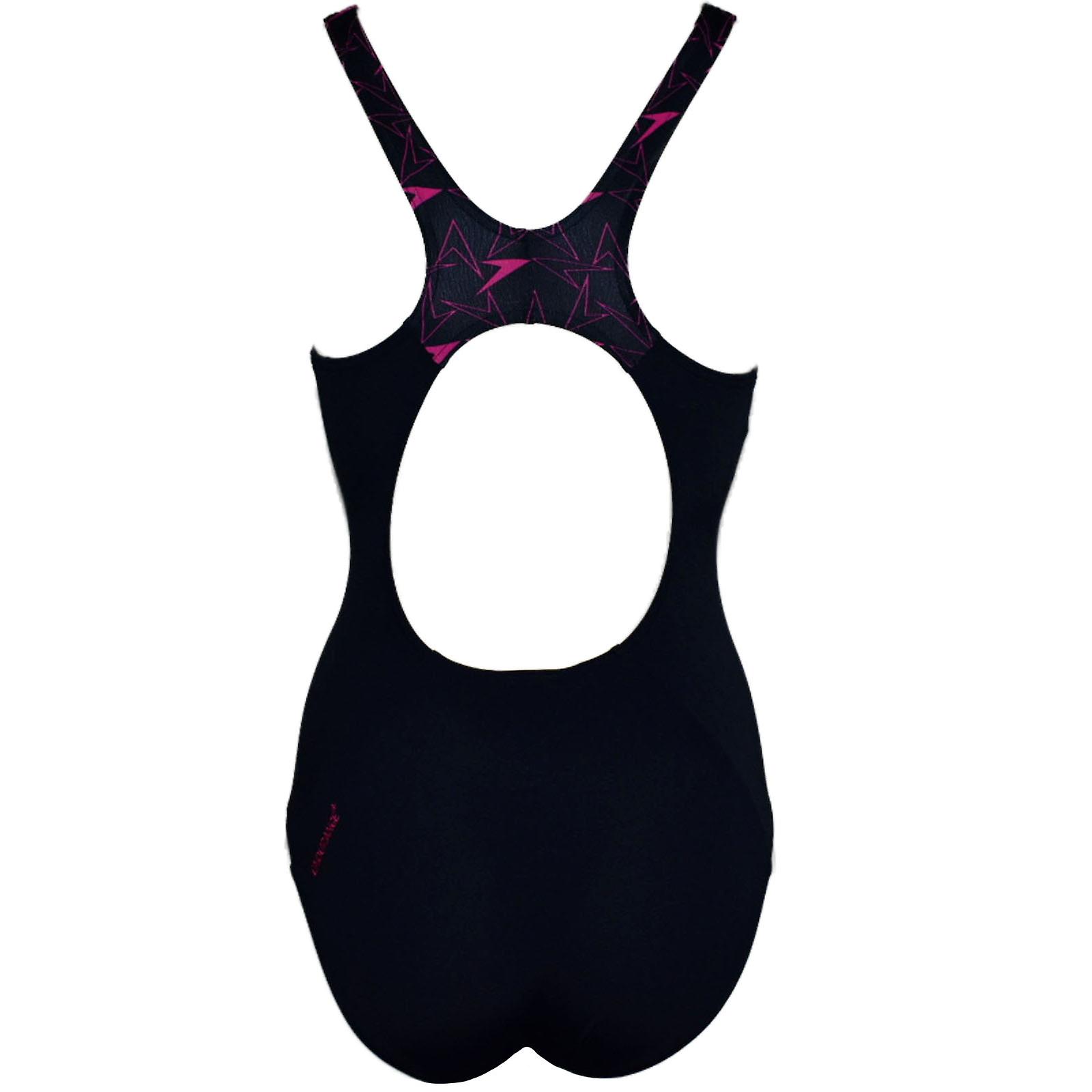 Speedo Womens Boomstar Splice Flyback One Piece Swimming Swim Costume ...