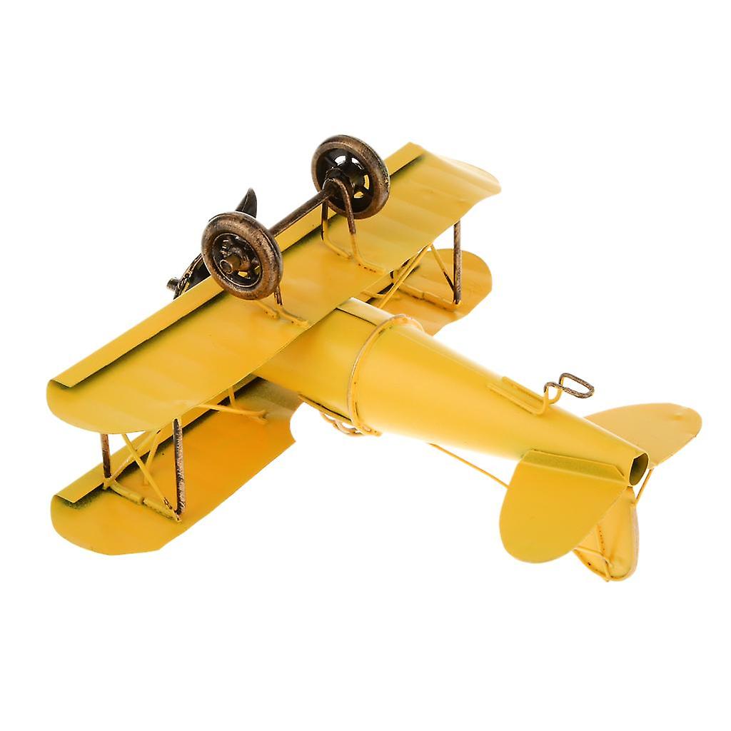 3st Retro Metall Flygplan Modell Biplan Plan Flygplan Heminredning ...