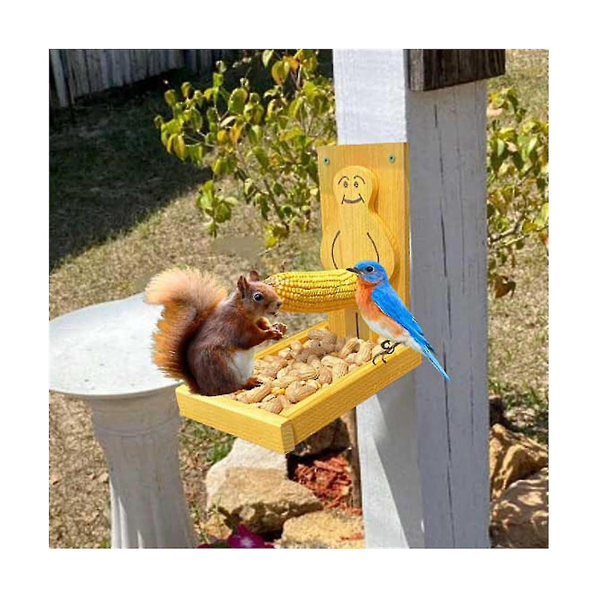 Funny Proud Man Squirrel Feeder Wild Bird Feeders Wooden Decoration ...