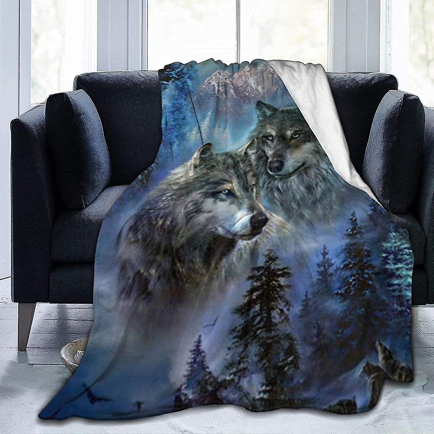 Grey Wolf Fuzzy Wolf Blanket Charcoal Wolf Luxury Animal Faux Fur Extra ...