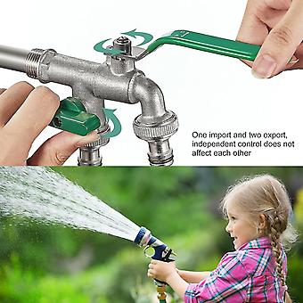Premium Brass Double Water Tap, 1/2'' Inch Garden Tap Double Water Tap ...