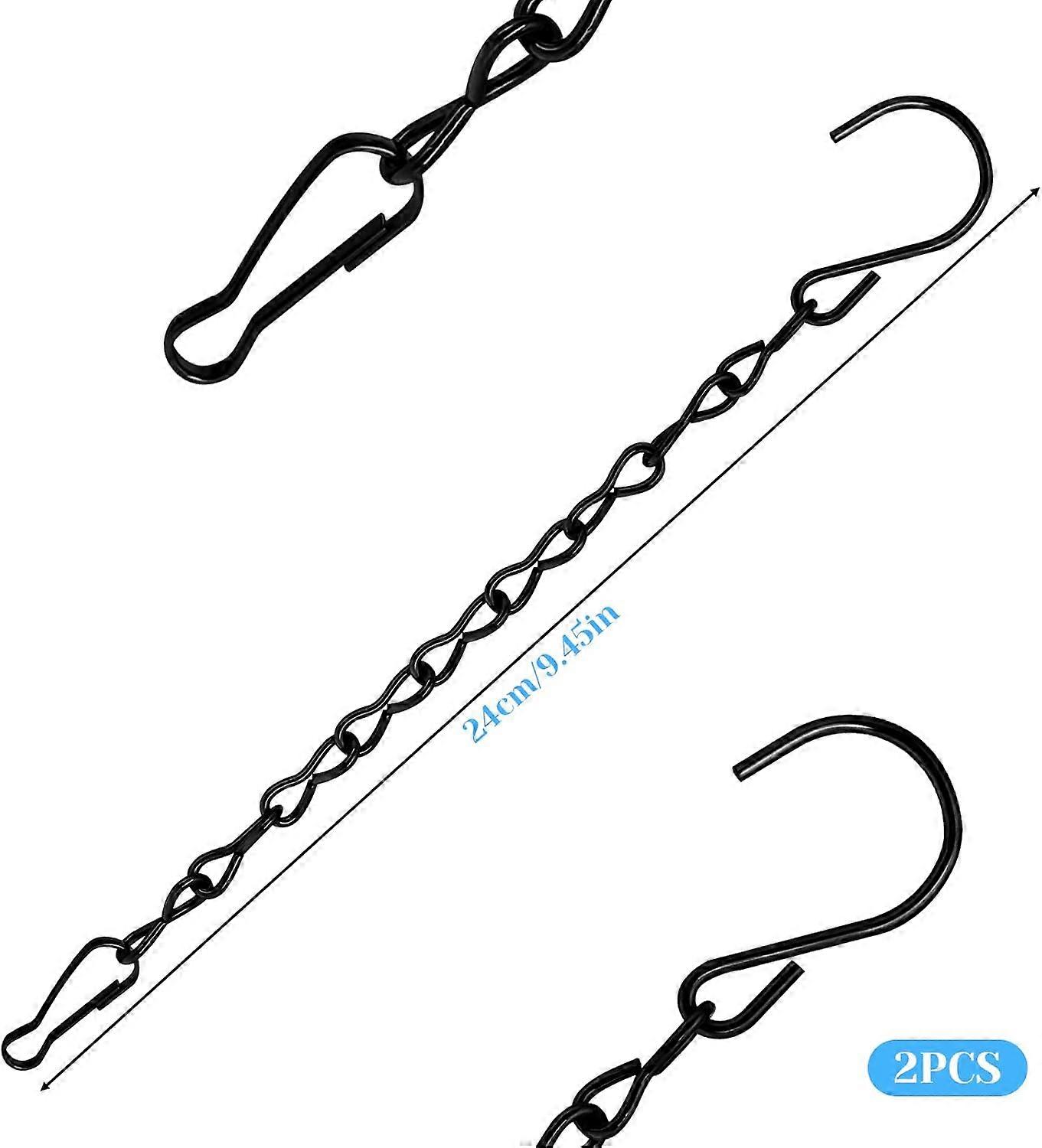 2 Pcs Black Hanging Chains - 9.5 Inch Metal Chains with Hooks for ...