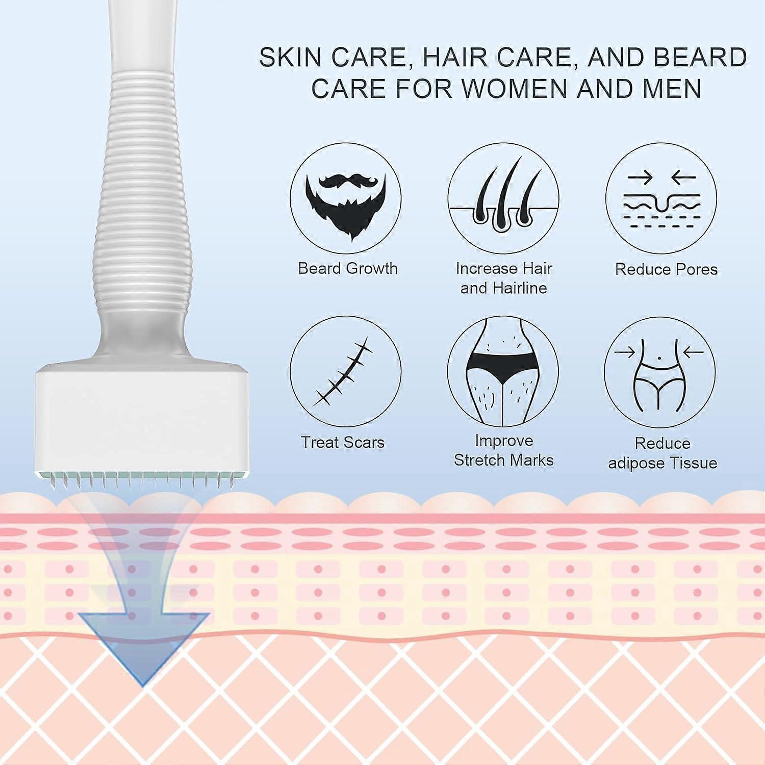 140 Titanium Microneedling Stamp - Adjustable 0-3mm for Hair Growth ...