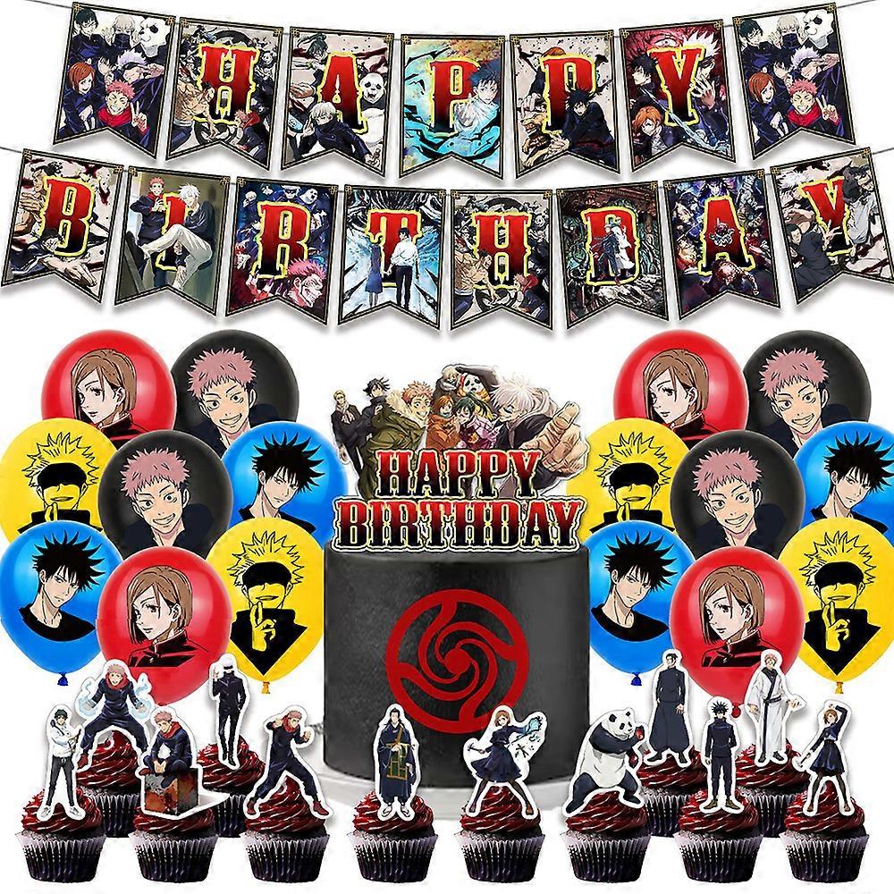 Jujutsu Kaisen Themed Kids Birthday Party Decor Supplies Cartoon Anime ...