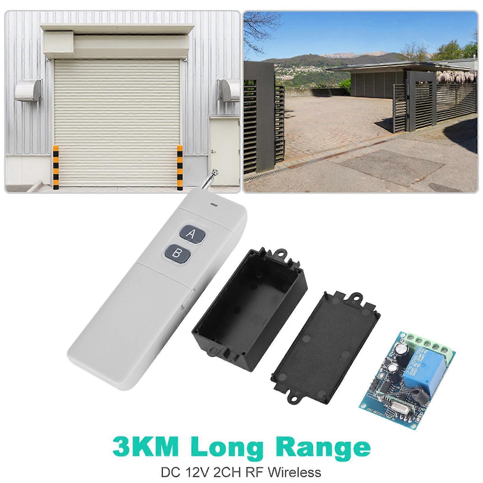 3KM Long Range DC 12V 2CH RF Wireless Remote Control Switch System ...