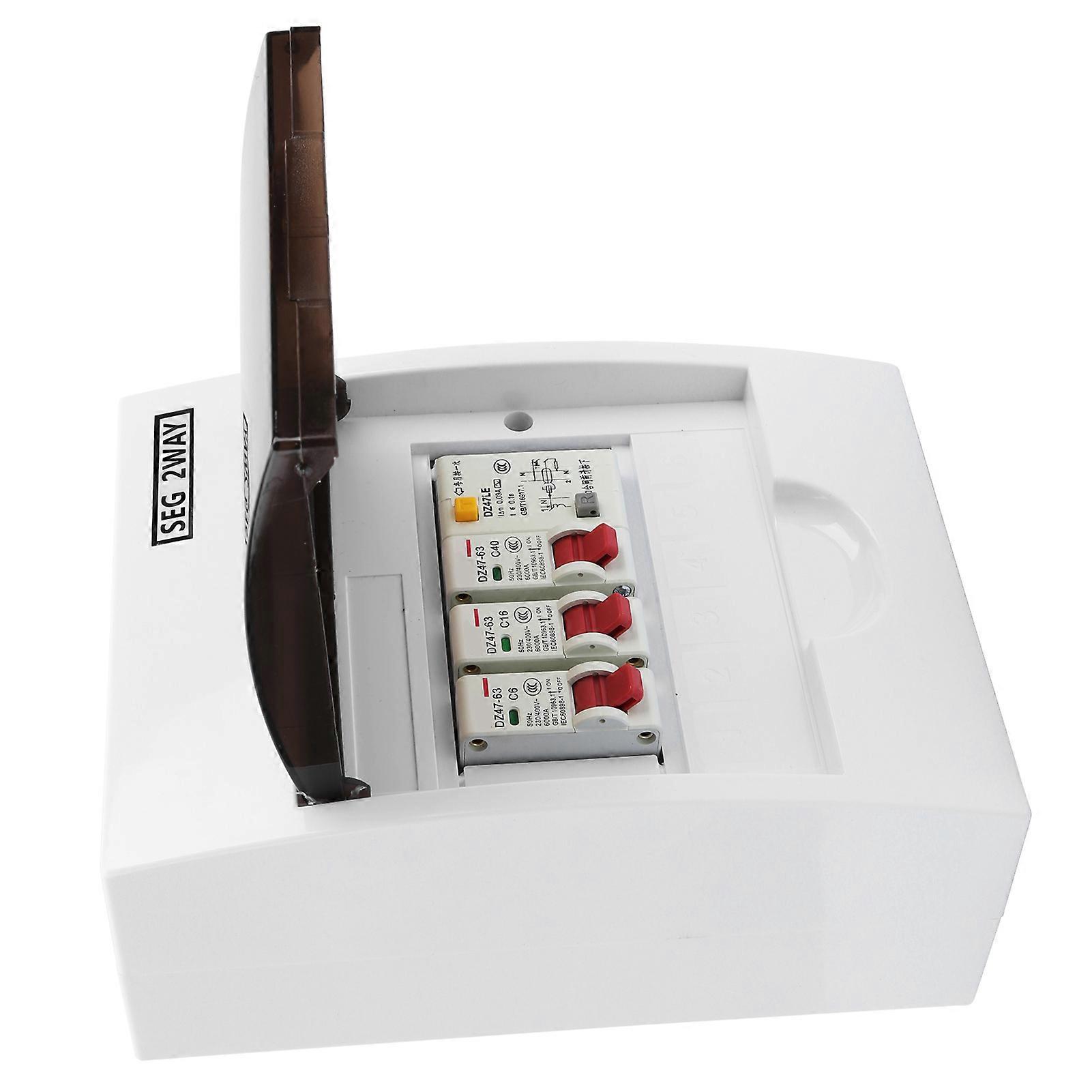 Fuse Box 2 Way 40A 30mA RCD + 2 MCB Power Supply Garage Residential ...