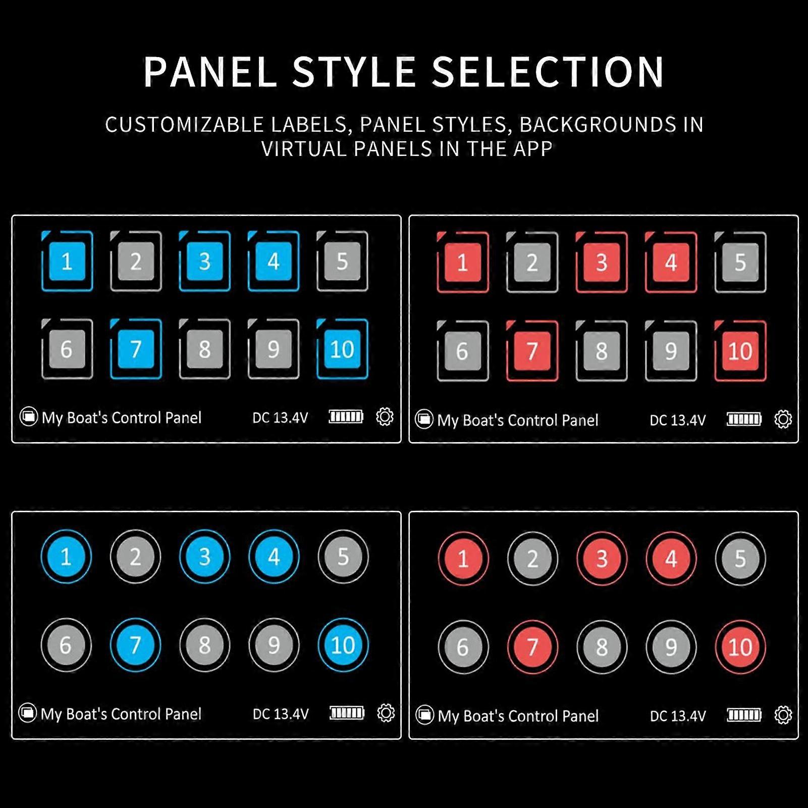 RV Control Switch Panel, RV Boat Universal 10P Membrane Control Switch ...