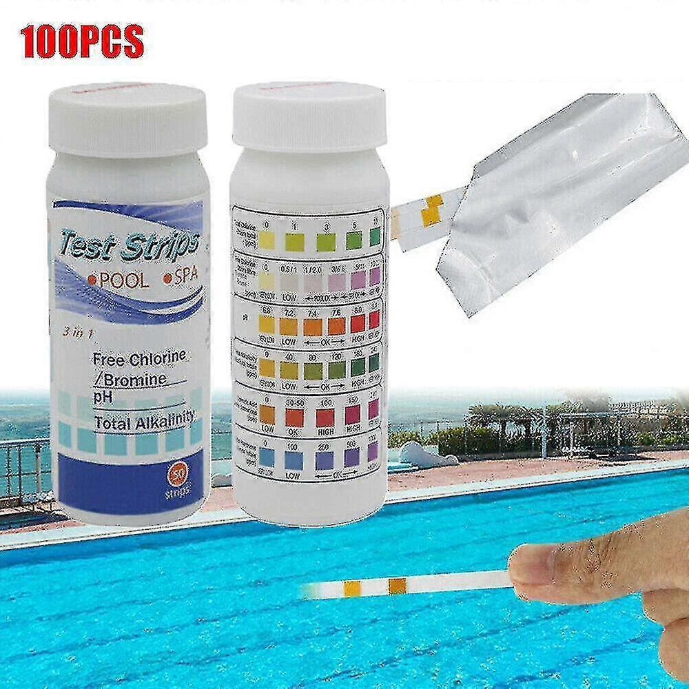 100 Pack Chlor Alkalinity Soak Hot Spring Water Test Strips Tub SPA ...