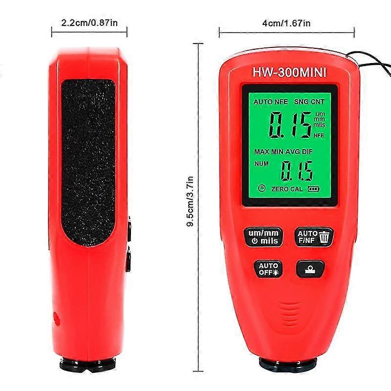 Hw300mini Digital Thickness Gauge Tester Auto Car Paint Measuring ...