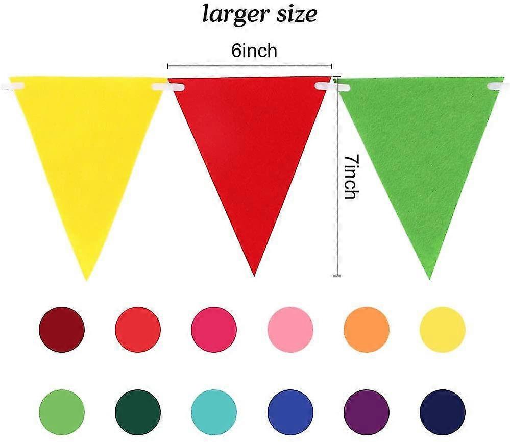 60pcs Rainbow Pennant Banner Multicolor Felt Fabric Pennant Banners ...
