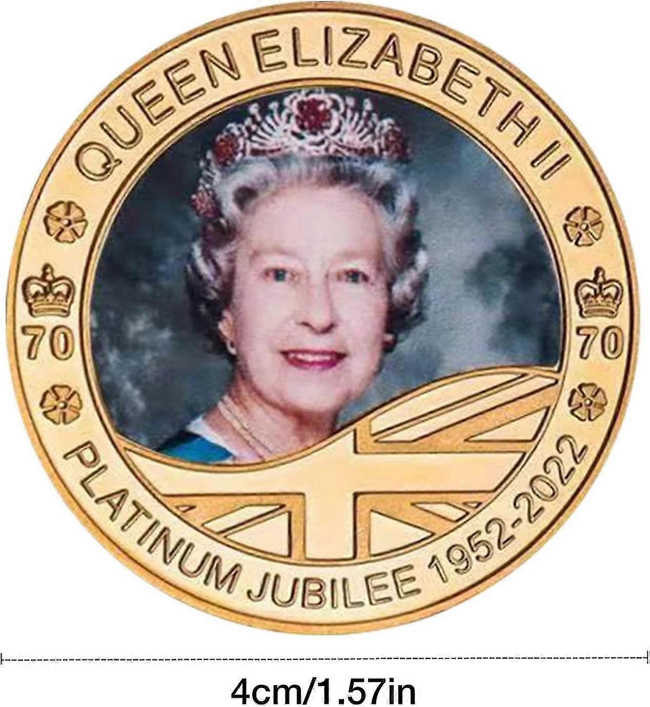 2 Pcs Queen Elizabeth Ii Commemorative Coin - Queen Platinum Jubilee ...