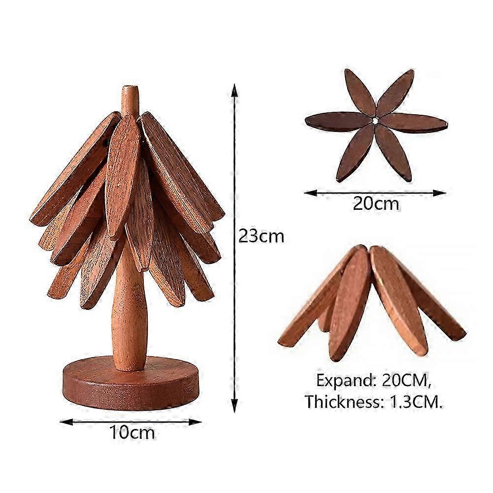 Wooden Tree Trivet Set Wood Collapsible Hot Pad Trivet Tree For Wood ...