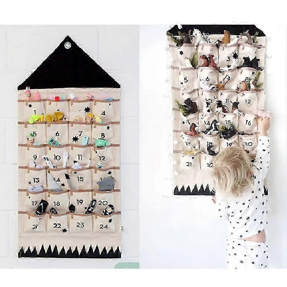 Advent Calendar,Fabric Christmas Advent Calendars With 24 Pockets Felt ...