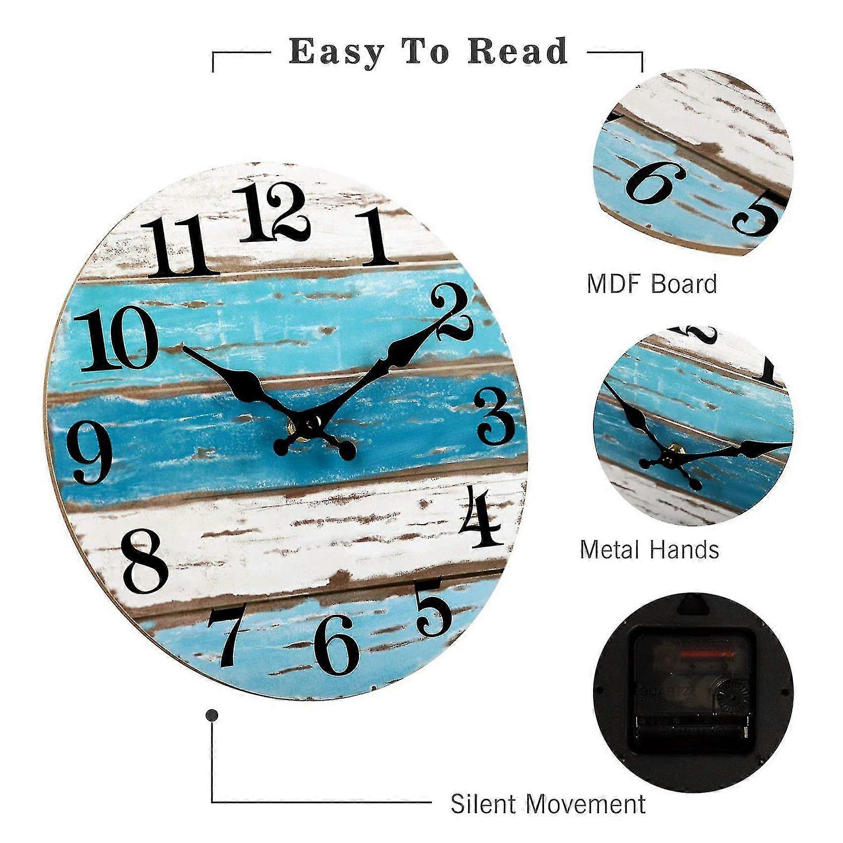 Beach Themed Blue Wall Clocks Battery Operated,for Home 10 Inch | Fruugo SE
