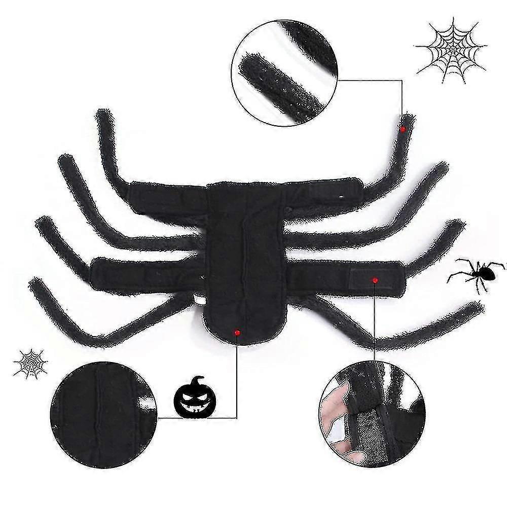Halloween Adjustable Dog Cat Spider Costume Realistic Plush Spider ...